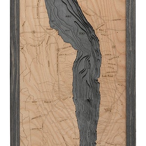 Seneca Lake Wood Carved Topographic Depth Chart / Map - Etsy