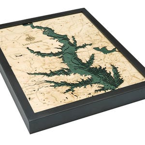 Lake Conroe, TX Wood Carved Topographic Depth Chart / Map - Etsy