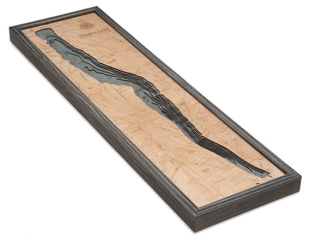 Seneca Lake Wood Carved Topographic Depth Chart / Map - Etsy