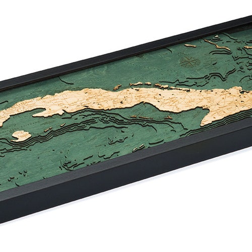 Cuba Wood Carved Topographic Depth Chart / Map | Etsy