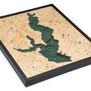 Lake Ray Hubbard Wood Carved Topographical Depth Chart / Map - Etsy