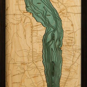 Seneca Lake Wood Carved Topographic Depth Chart / Map - Etsy