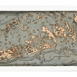Florida Keys Wood Carved Topographic Depth Chart / Map - Etsy