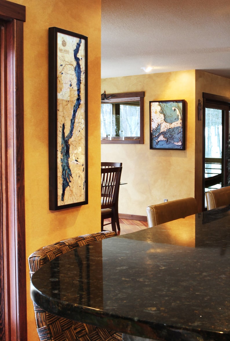 Seneca Lake Wood Carved Topographic Depth Chart / Map - Etsy