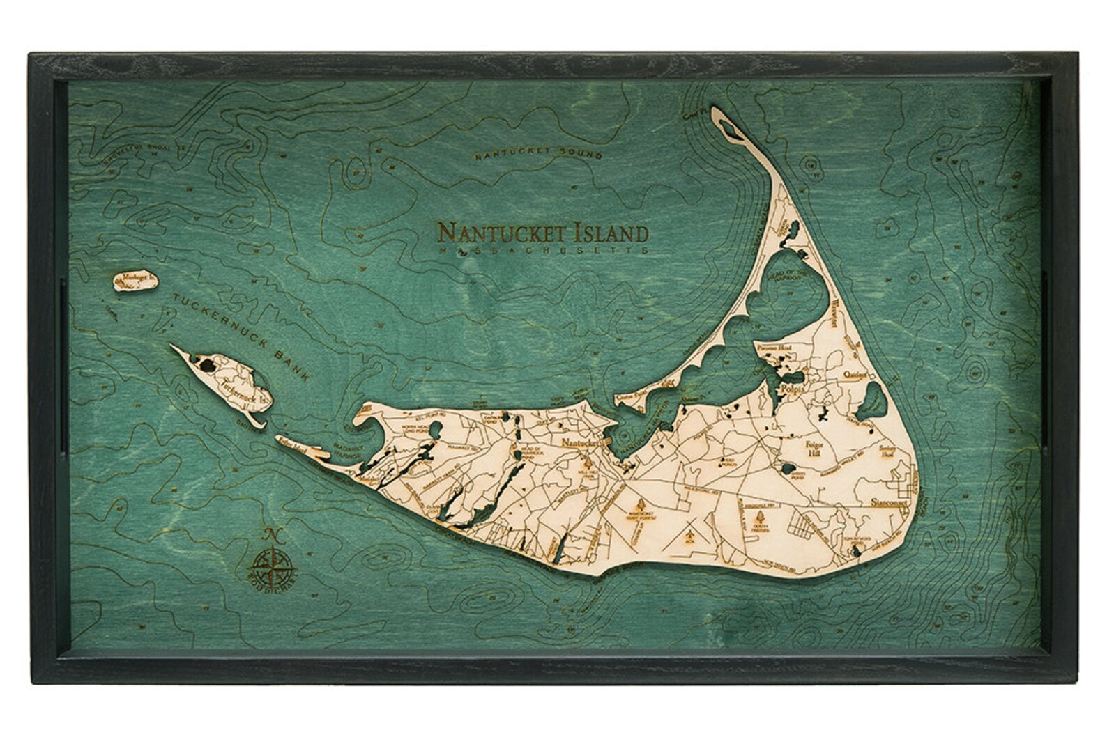 Nantucket Wooden Topographical Serving Tray - Etsy