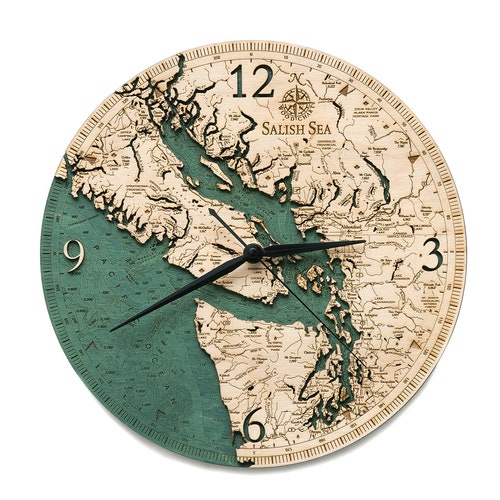 Hawaiian Islands Wood Carved Clock - Etsy
