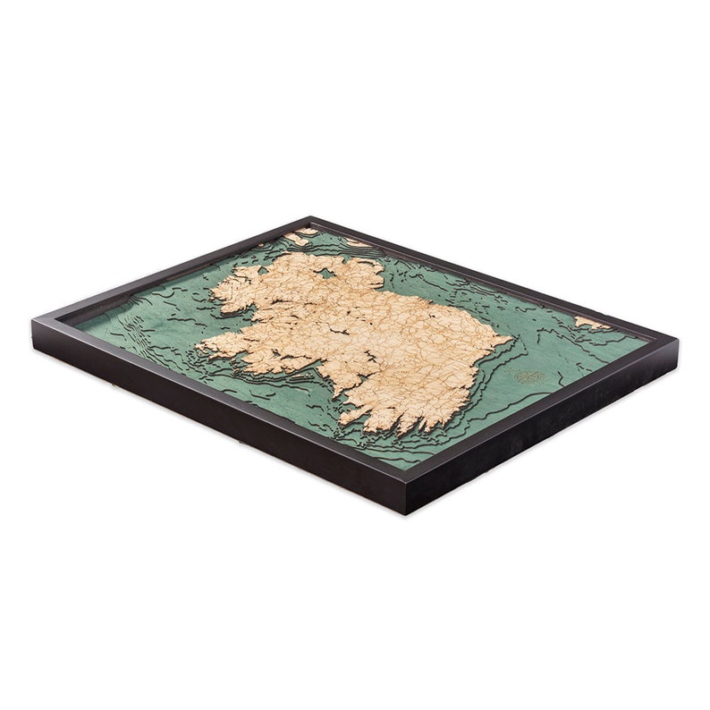 Ireland Wood Carved Topographic Depth Chart / Map - Etsy