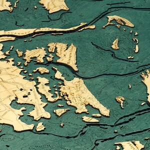 Savannah, Georgia Wood Carved Topographic Depth Chart / Map - Etsy