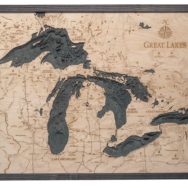 Great Lakes Map - Etsy