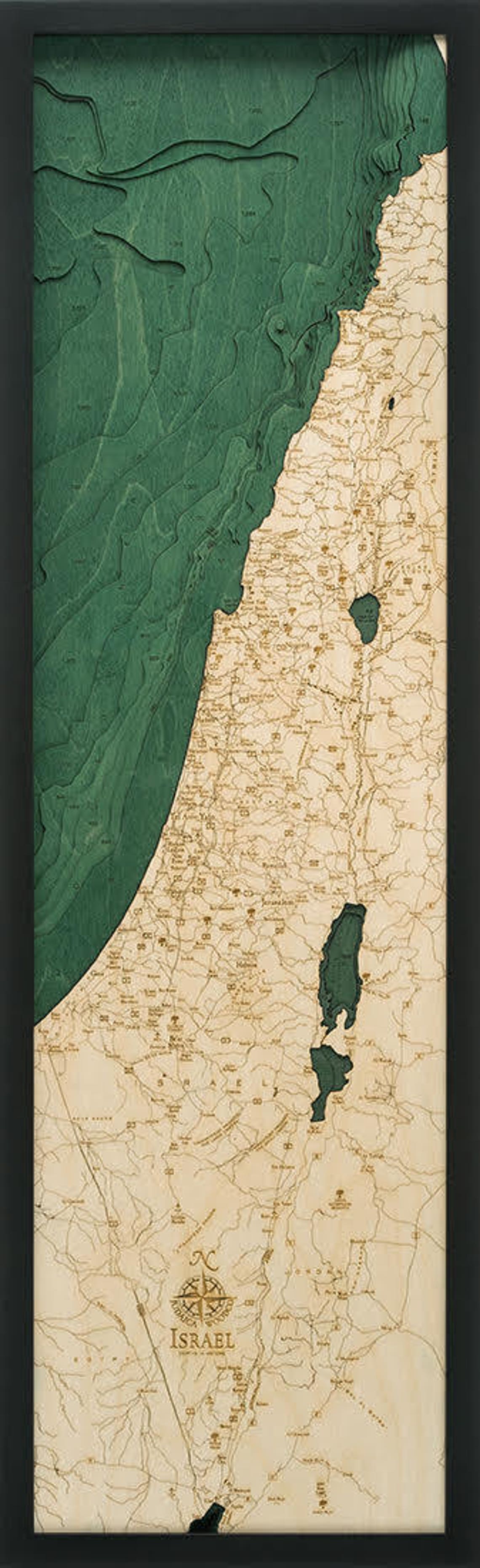 Israel Wood Carved Topographic Depth Chart / Map - Etsy