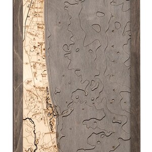 Myrtle Beach Wood Carved Topographic Depth Chart / Map - Etsy