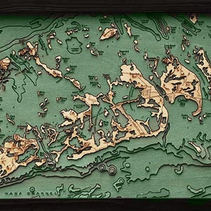 Florida Keys Wood Carved Topographic Depth Chart / Map - Etsy