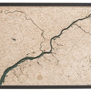 Philadelphia Wood Carved Topographic Depth Chart / Map - Etsy