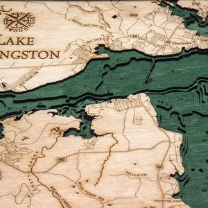 Lake Livingston Wood Carved Topographic Depth Chart / Map - Etsy