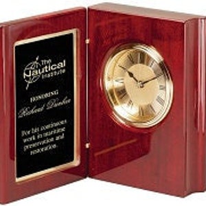 Personalized Desk Clock Book Clock Plaque Solid Piano Finish - Etsy