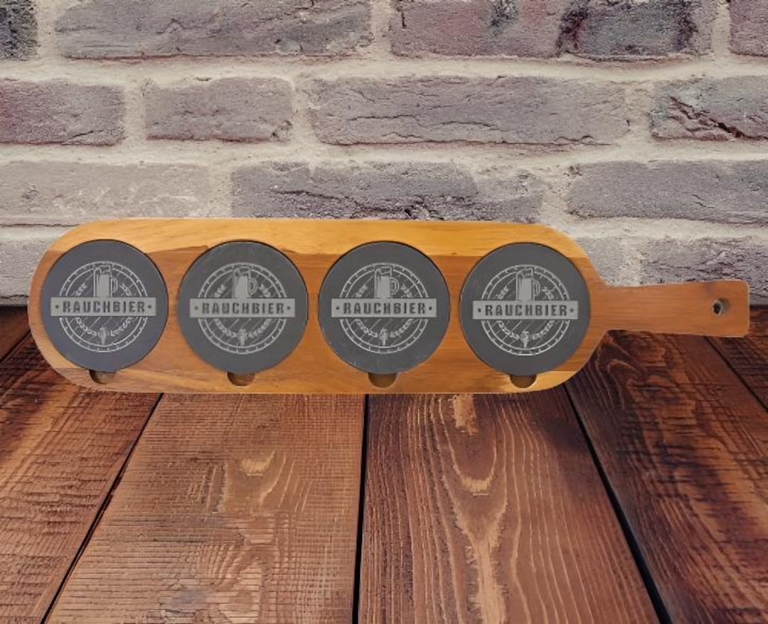 Custom Beer Flight Paddle Flight Board With Removable Slate Coasters ...