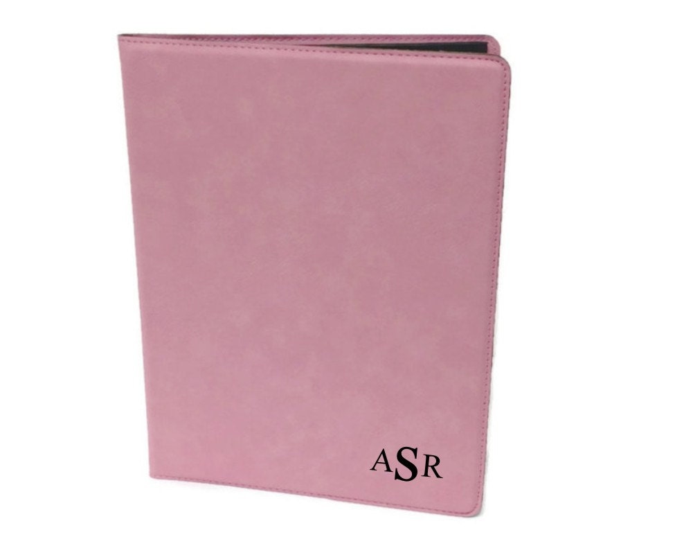 Personalized Pink Leatherette Portfolio With Notepad: Custom Engraved ...