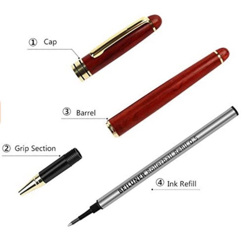 Personalized Pen Writing Set Custom Ink Pen Wood Ink Pen - Etsy