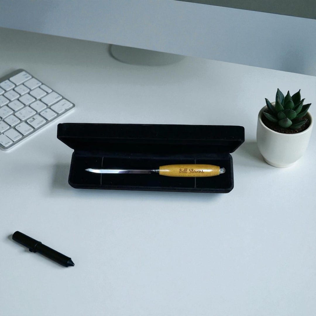 Personalized Hand Turned Wood Letter Opener - Executive Gift Box - Etsy