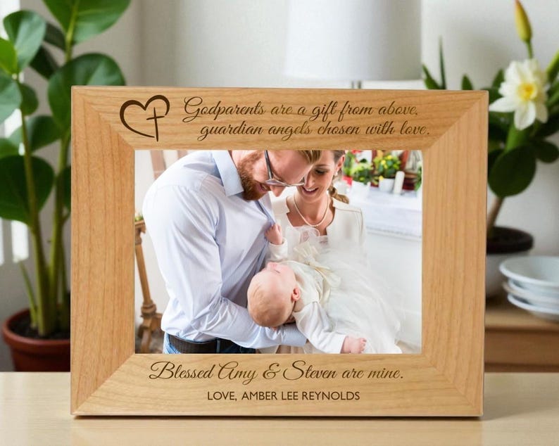Personalized Godparent Picture Frame, Custom Engraved Keepsake Gift ...