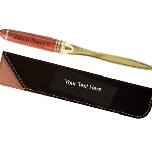 Deluxe Personalized Letter Opener, Engraved Wood and Brass Letter ...