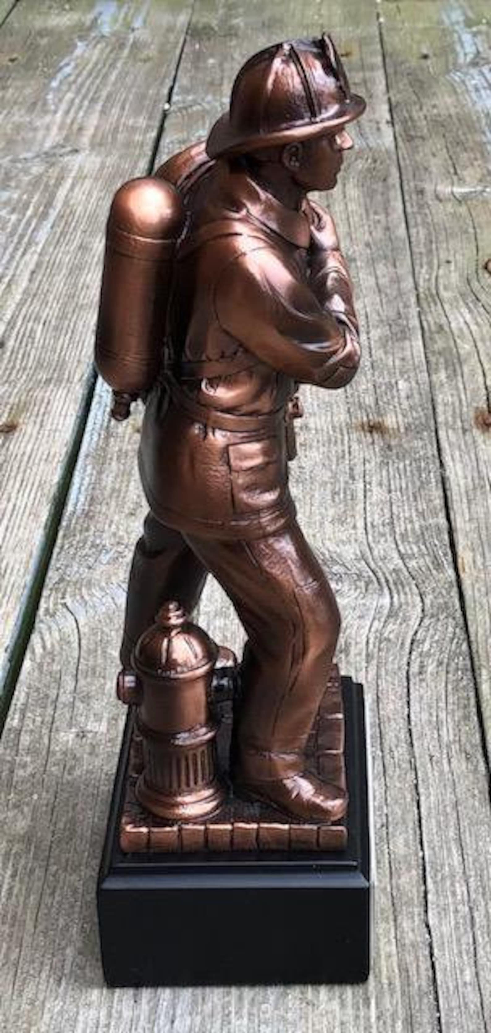 Fire Fighter Award, Simulated Bronze Fireman Statue, Emergency Response ...