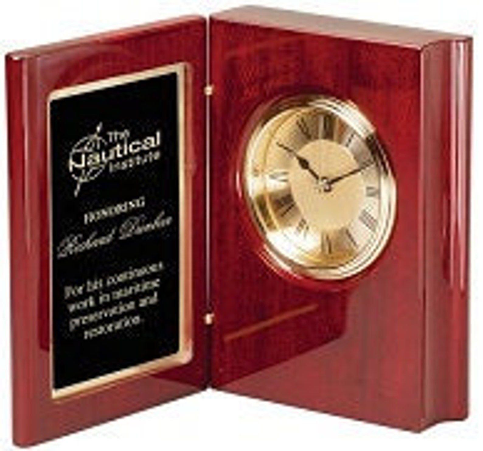 Personalized Desk Clock Book Clock Plaque Solid Piano Finish | Etsy