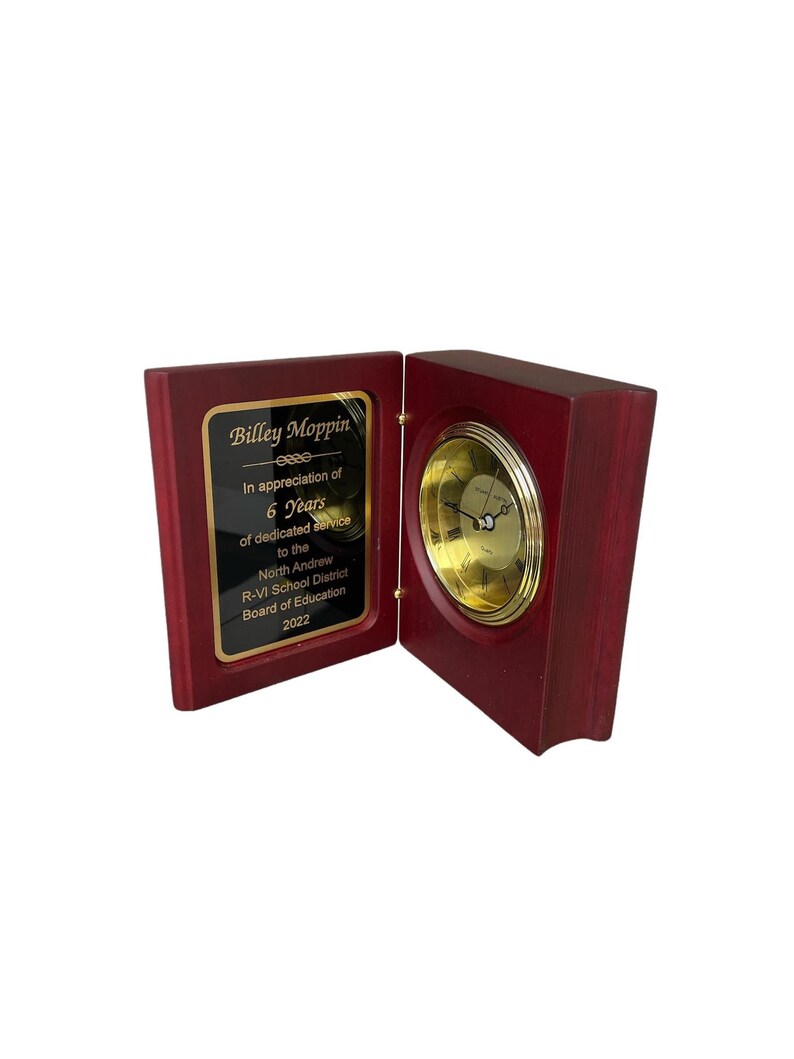 Personalized Desk Clock Book Clock Plaque. Hand Rubbed - Etsy