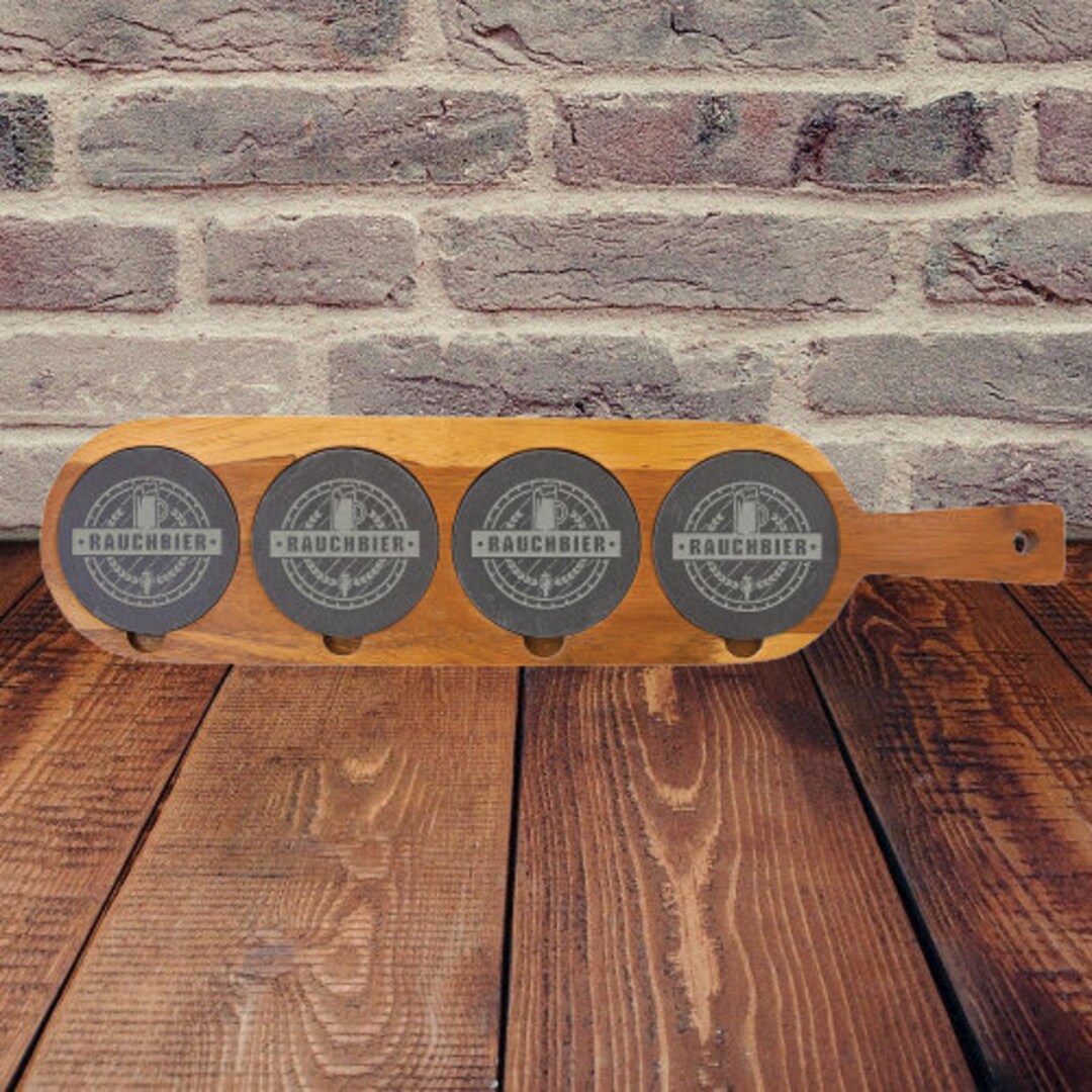Custom Beer Flight Paddle Flight Board With Removable Slate Coasters ...