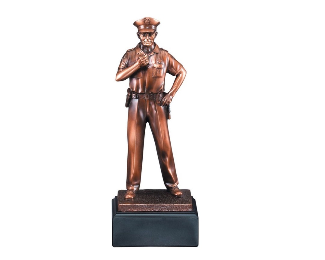Policeman Award, Simulated Bronze Policeman Statue, Emergency Response ...