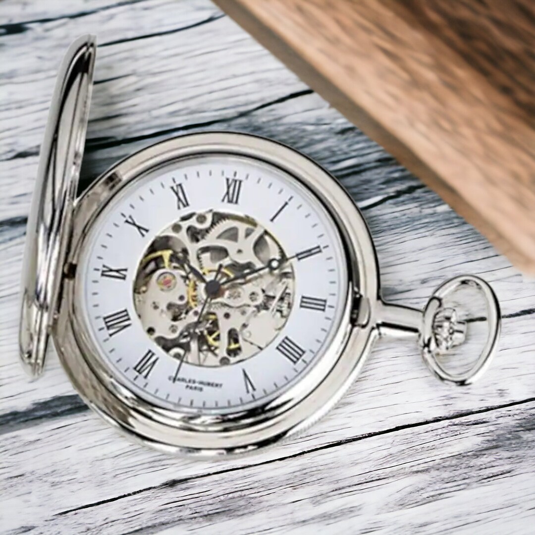 Engraved Silver Finish Pocket Watch: Open Face Keepsake Gift - Etsy