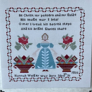 HANNAH WOLGER 1835 / Queenstown Sampler Designs / Cross Stitch Chart ...