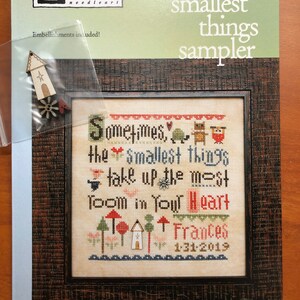 Heart in Hand / Smallest Things Sampler / Cross Stitch Chart With ...