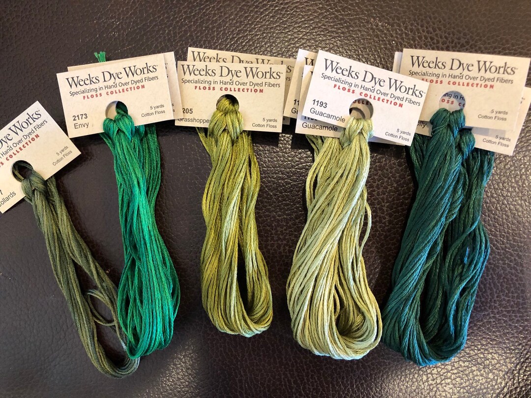 Weeks Dye Works / Greens, A to M / Floss / Cross Stitch / Embroidery ...