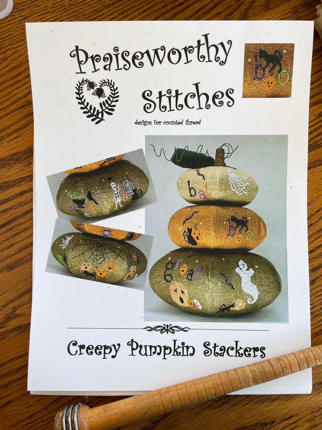 Praiseworthy Stitches / CREEPY PUMPKIN STACKERS / Chart and Spool - Etsy