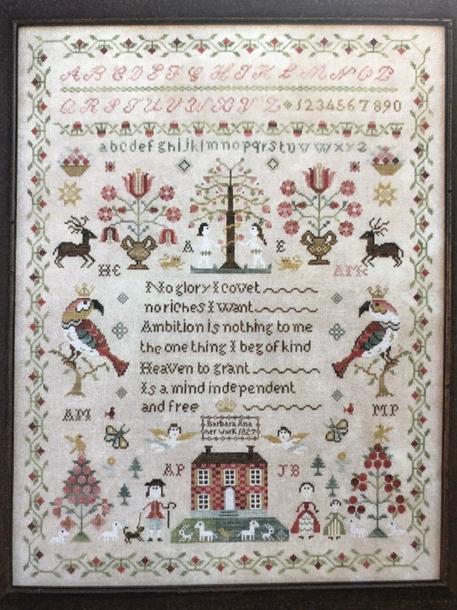 SNOOTY PARROT SAMPLER / Barbara Ana Designs / Stitch Chart / - Etsy