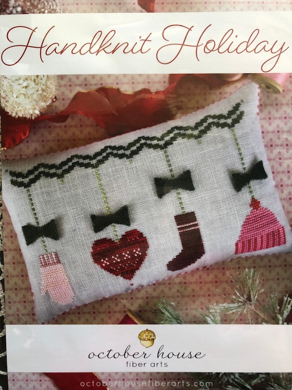 HANDKNIT HOLIDAY / October House Fiber Arts / cross stitch | Etsy