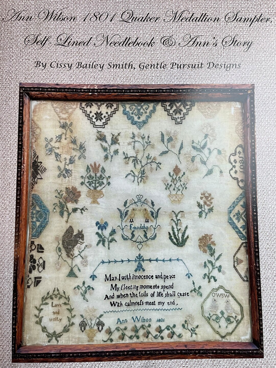 ANN WILSON 1801 Quaker Medallion Sampler / Gentle Pursuit Designs ...