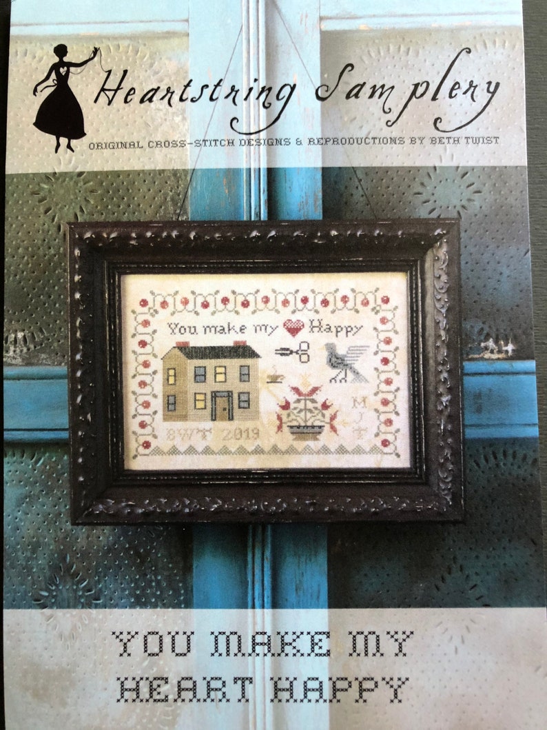 Heartstring Samplery / You Make my HEART HAPPY / cross stitch | Etsy