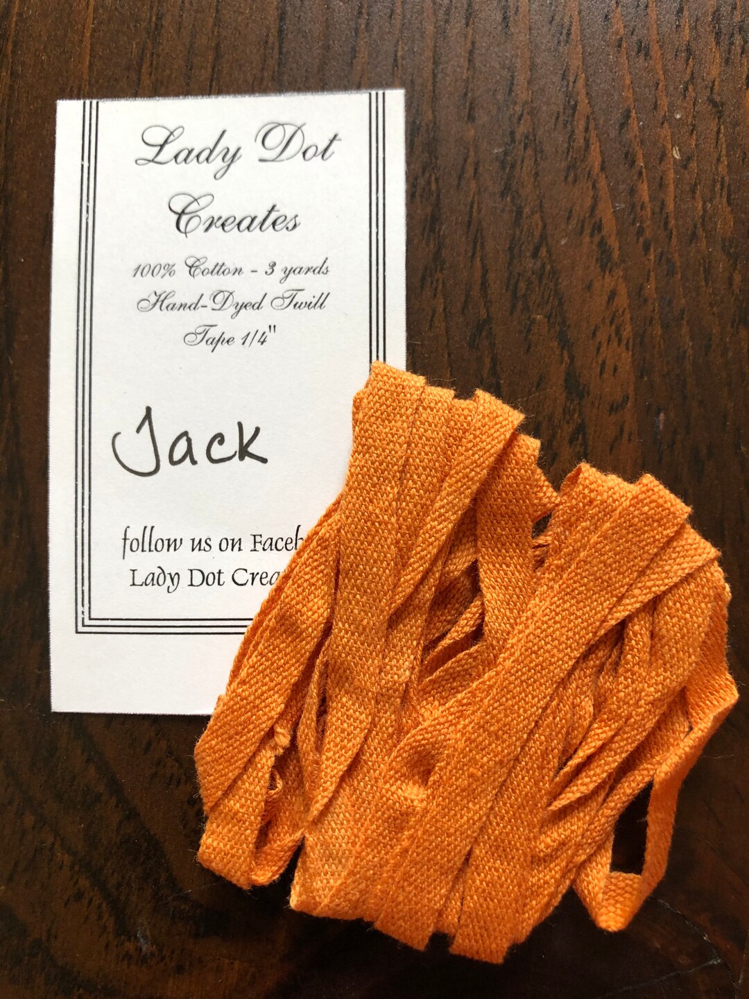 Lady Dot Creates/ JACK / Hand Dyed Cotton 1/4 Twill Tape ...