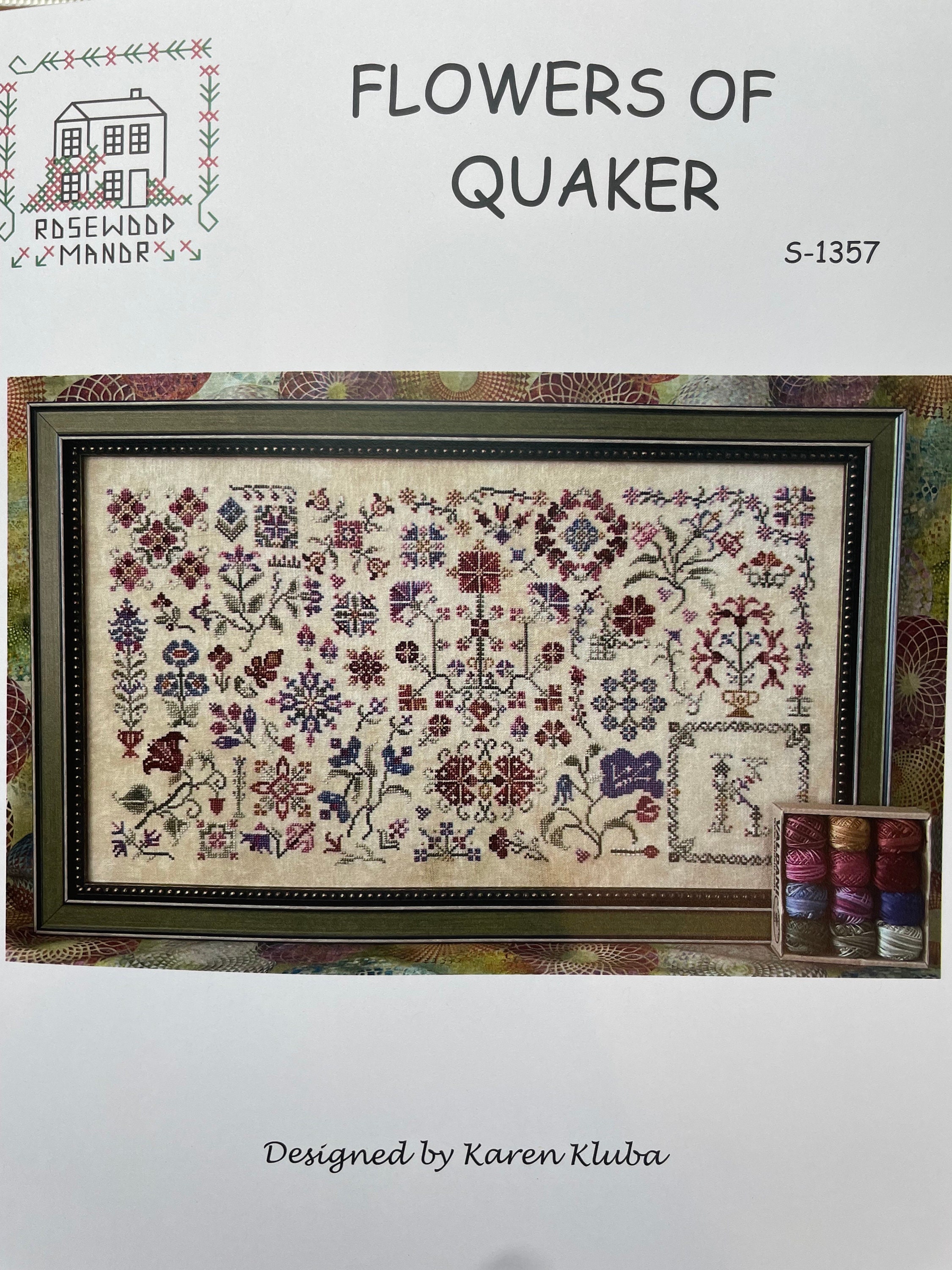 FLOWERS of QUAKER / Rosewood Manor / Cross Stitch Chart / Valdani ...
