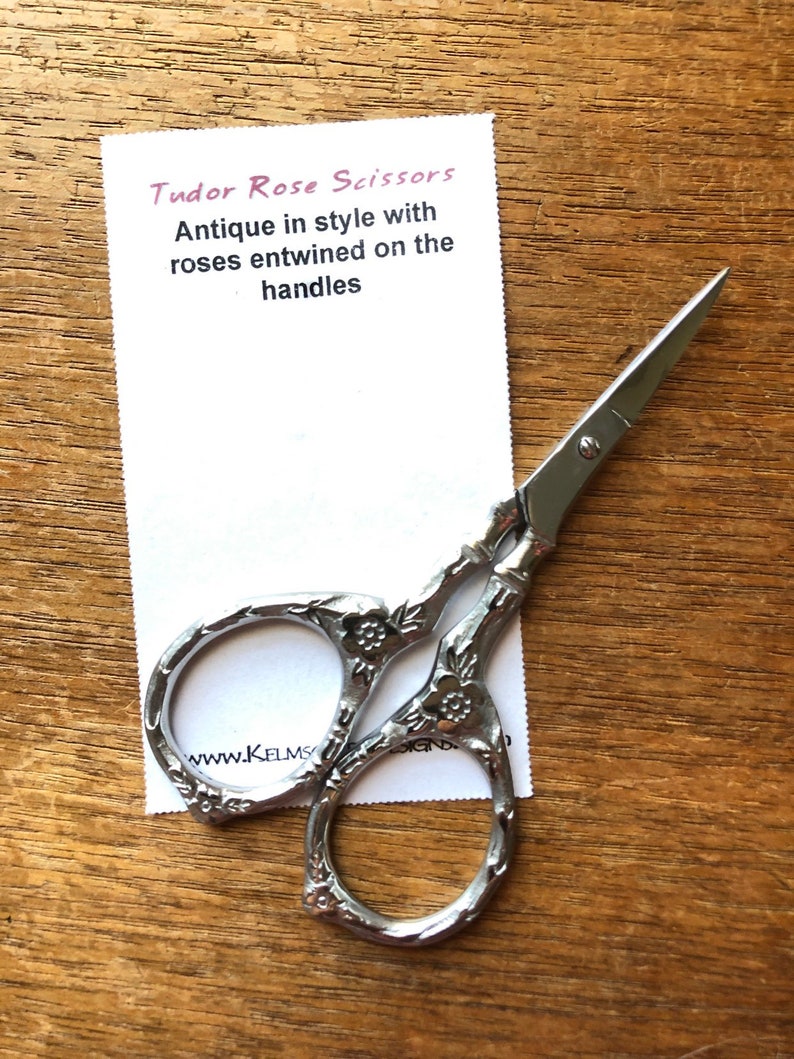 Kelmscott Designs Tudor Rose Scissors / Primitive or Silver - Etsy
