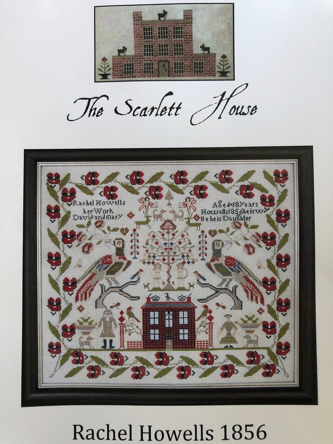 RACHEL HOWELLS 1856 / the Scarlet House / Sampler / Cross Stitch - Etsy