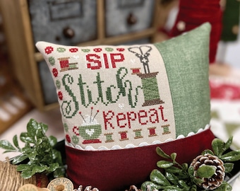 Primrose Cottage Stitches ~ Sip Stitch Repeat Cross Stitch Chart ~ New ...