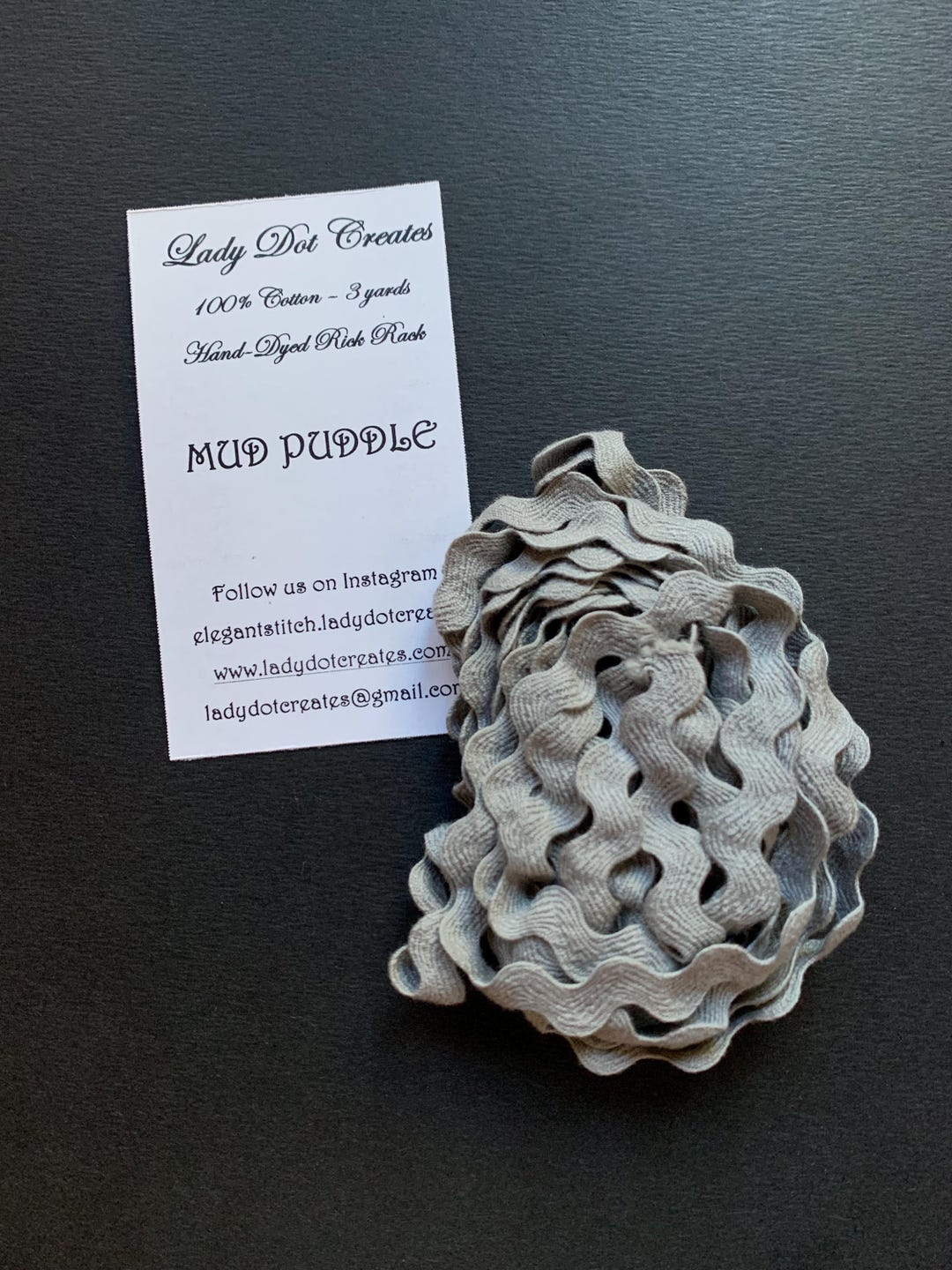 Lady Dot Creates/ Mud Puddle / Hand Dyed Cotton Rick Rack ...