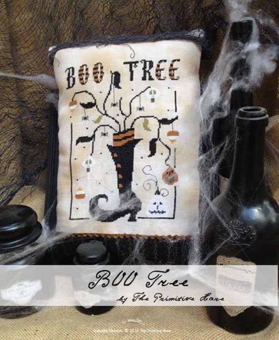 BOO Tree by the Primitive Hare / Cross Stitch Chart / Counted - Etsy