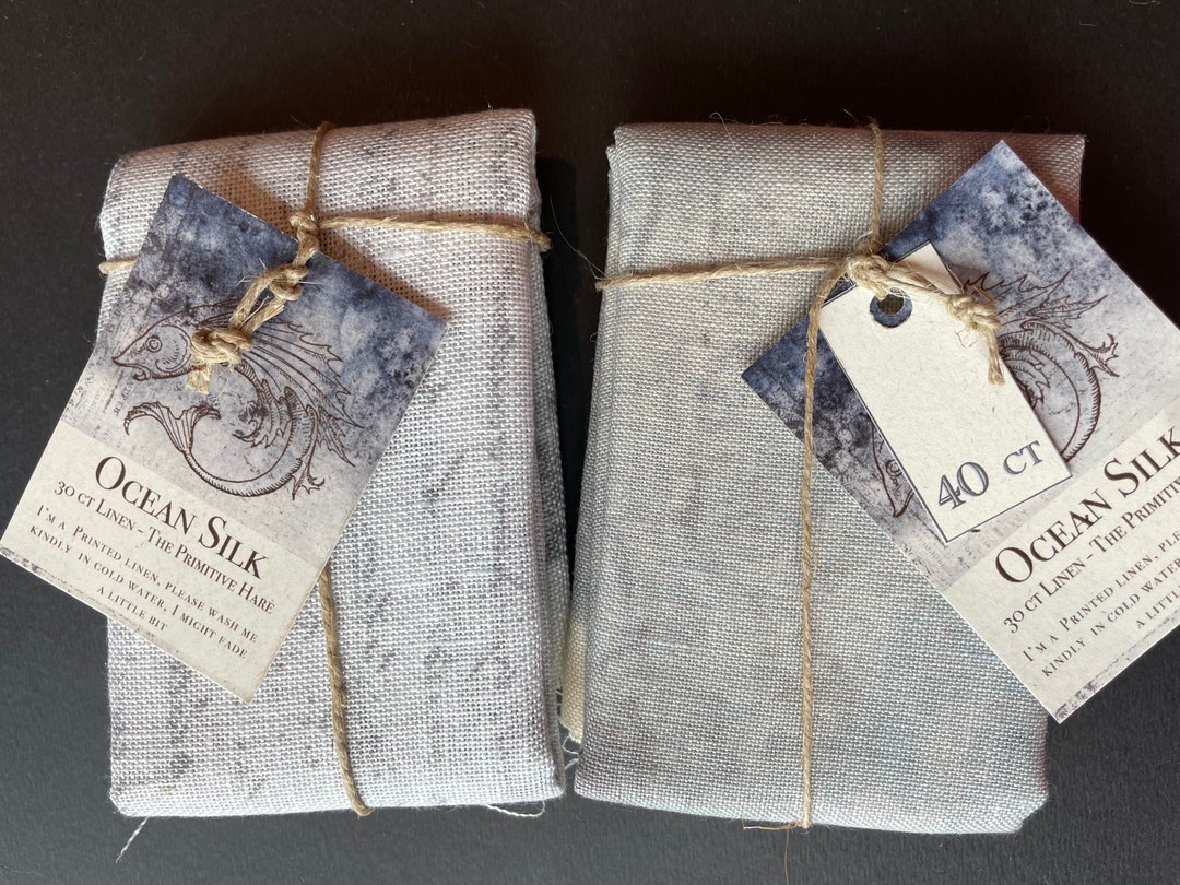 30 OR 40 Ct OCEAN SILK Printed Linen by the Primitive Hare / Cross ...