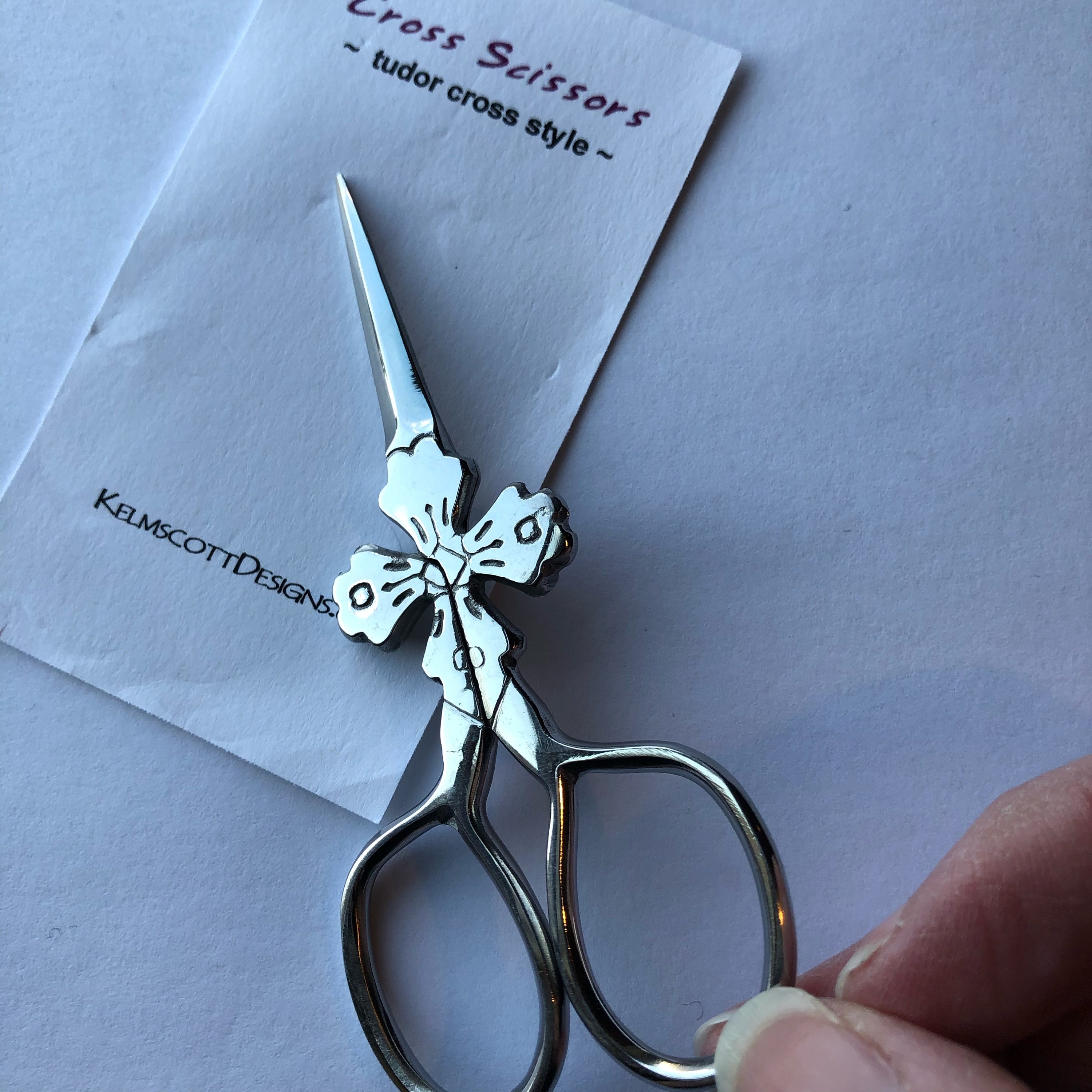 Kelmscott Designs Cross Scissors in Silver or Primitive Finish ...