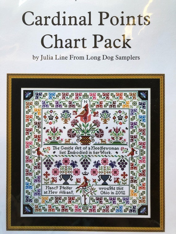 Cardinal Points / Cross Stitch Chart / Long Dog Samplers / - Etsy