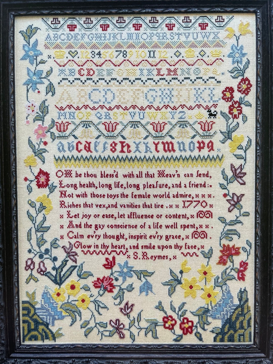 SARAH REYMES 1770 / Hands Across the Sea Samplers / Cross Stitch Chart ...